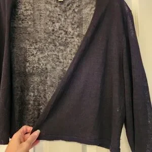 Eileen Fisher | Sweaters | Eileen Fisher Organic Linen Black Semi Sheer ...